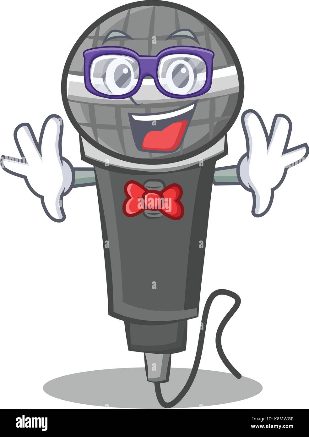 Geek microphone cartoon character design Stock Vector Image & Art - Alamy