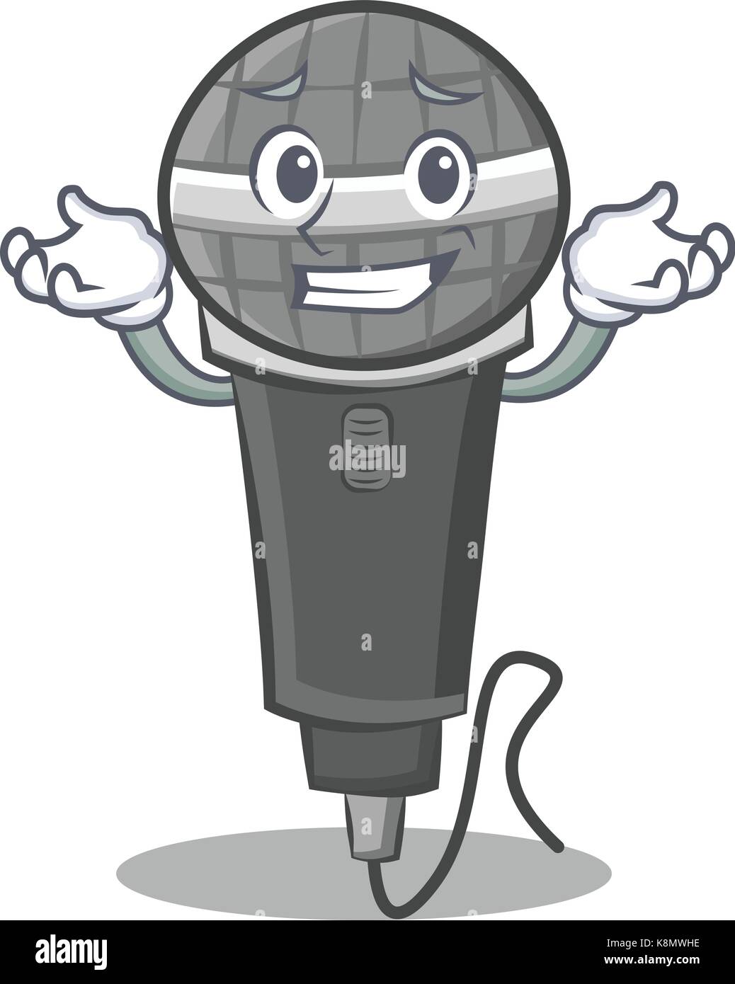 Grinning microphone cartoon character design Stock Vector Image & Art ...