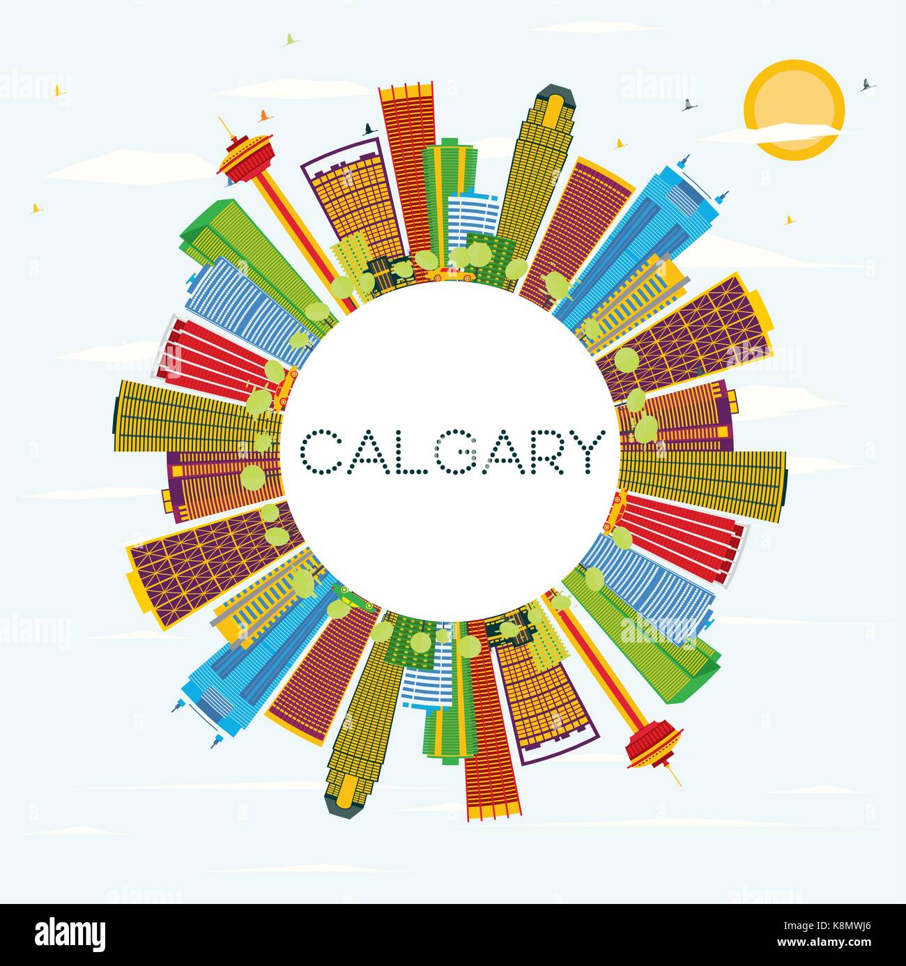 Calgary skyline cityscape illustration hi-res stock photography and ...