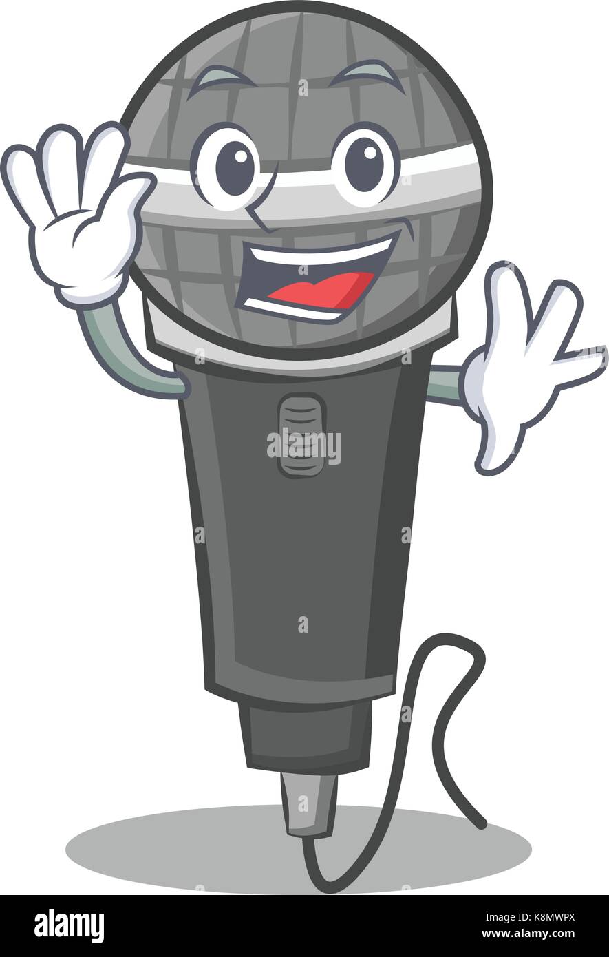 Waving microphone cartoon character design Stock Vector Image & Art - Alamy