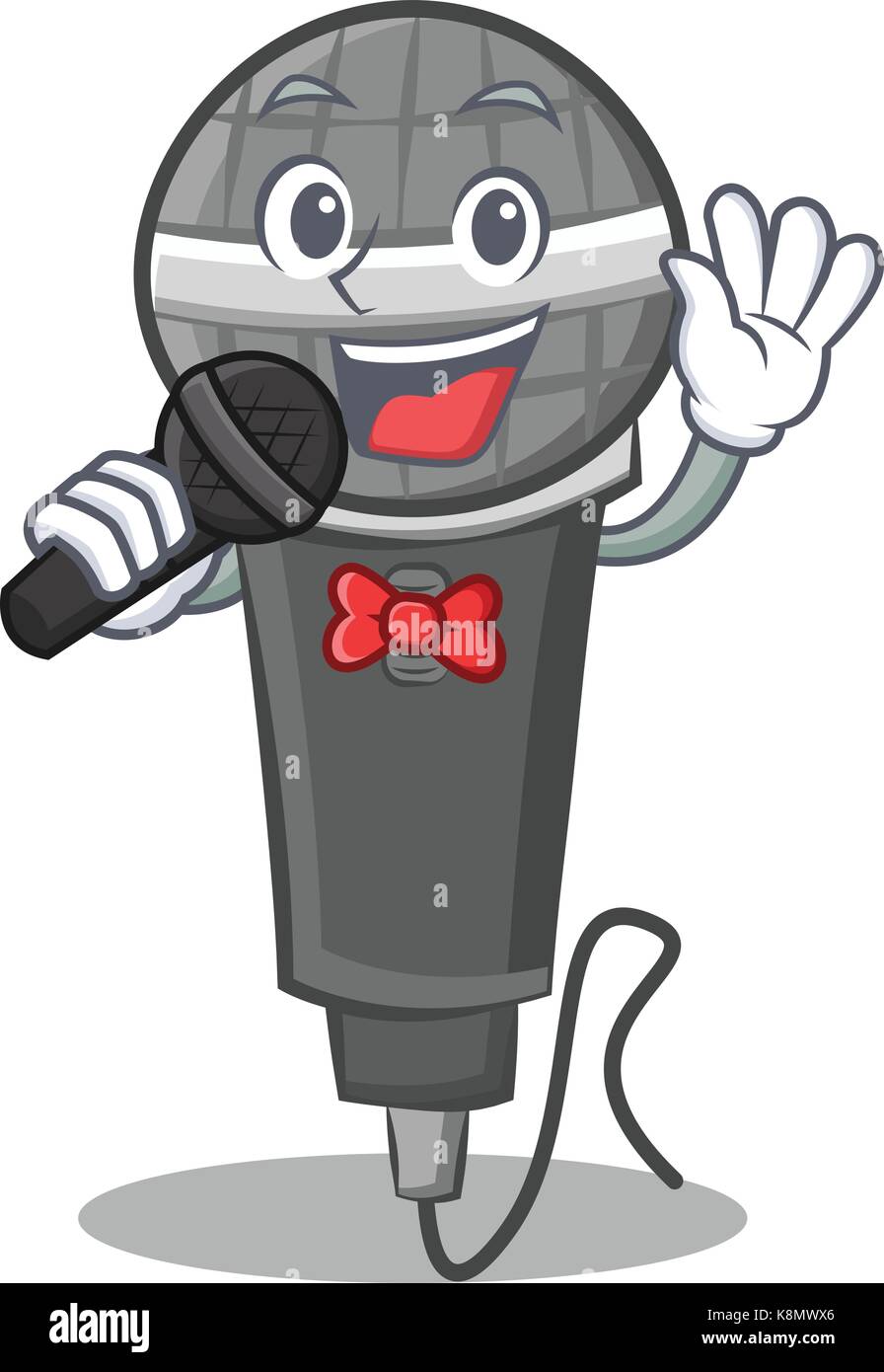 Singing microphone cartoon character design Stock Vector Image & Art ...
