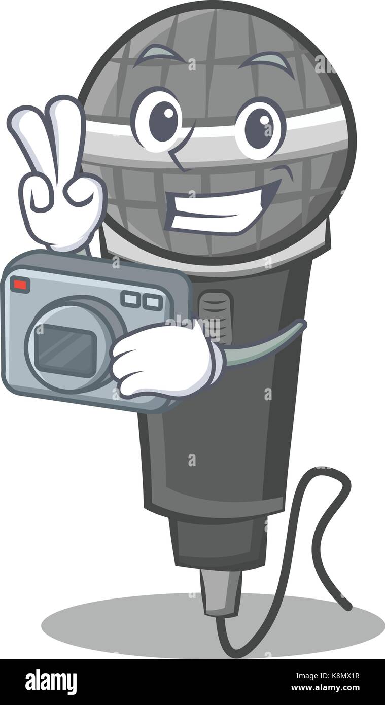 Photography microphone cartoon character design Stock Vector Image ...