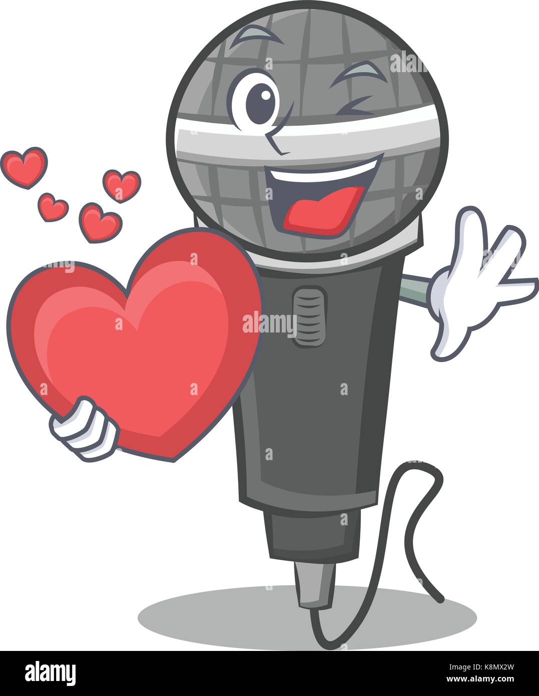 With heart microphone cartoon character design Stock Vector Image & Art ...