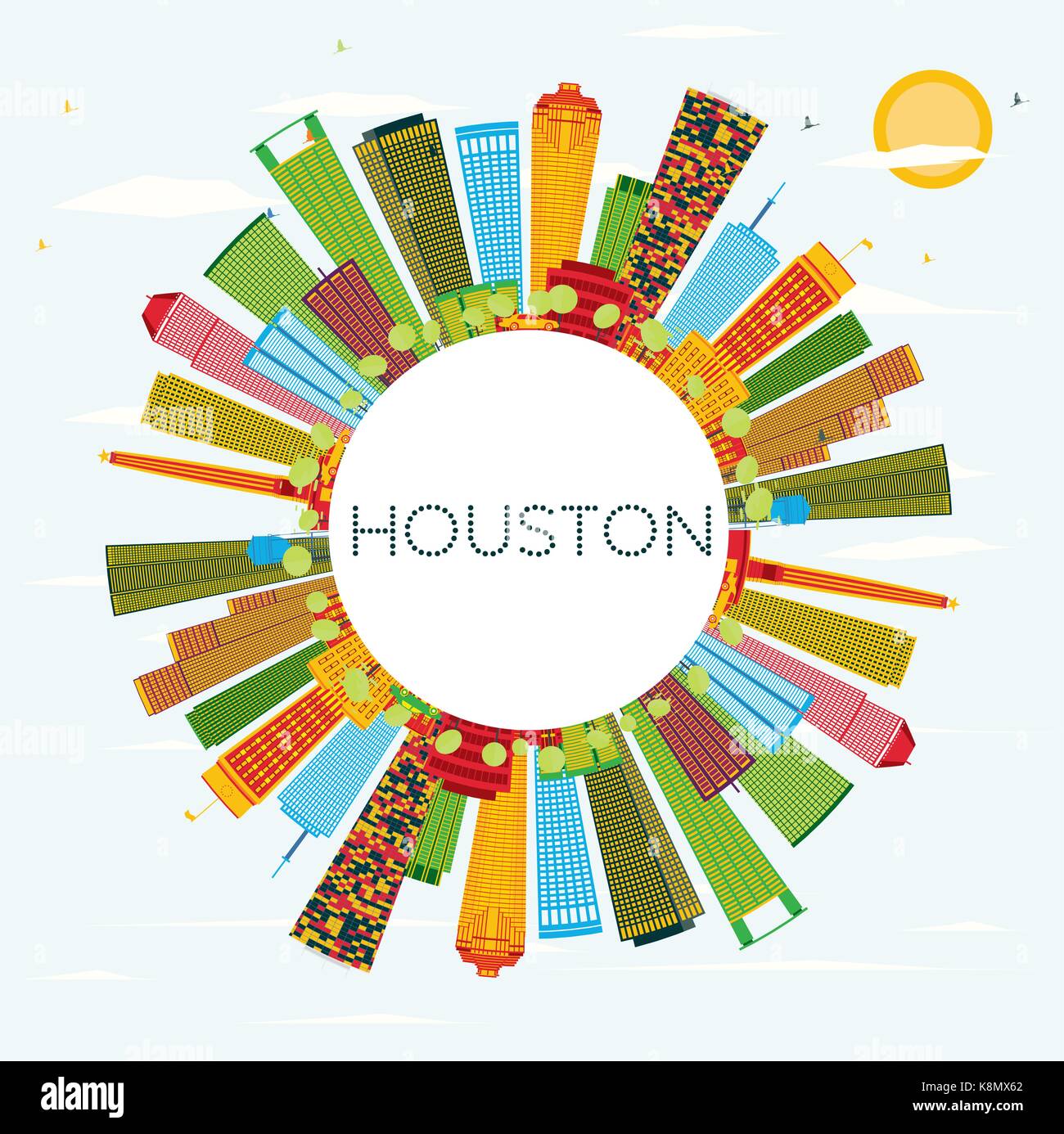 Houston texas tree line Stock Vector Images - Alamy