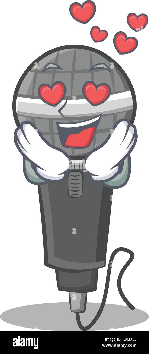 Microphone in hand happy Stock Vector Images - Alamy