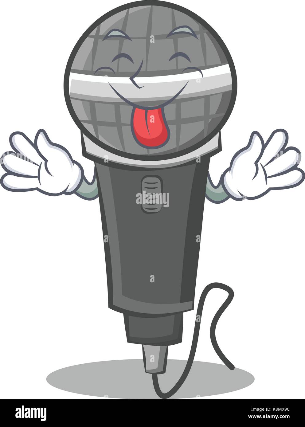 Tongue out microphone cartoon character design Stock Vector Image & Art ...