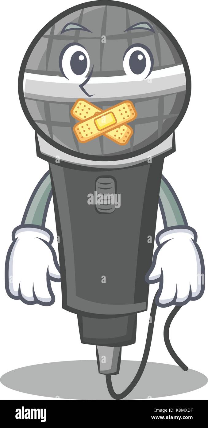 Silent microphone cartoon character design Stock Vector Image & Art - Alamy