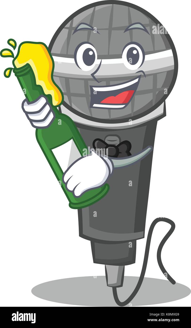With beer microphone cartoon character design Stock Vector Image & Art ...
