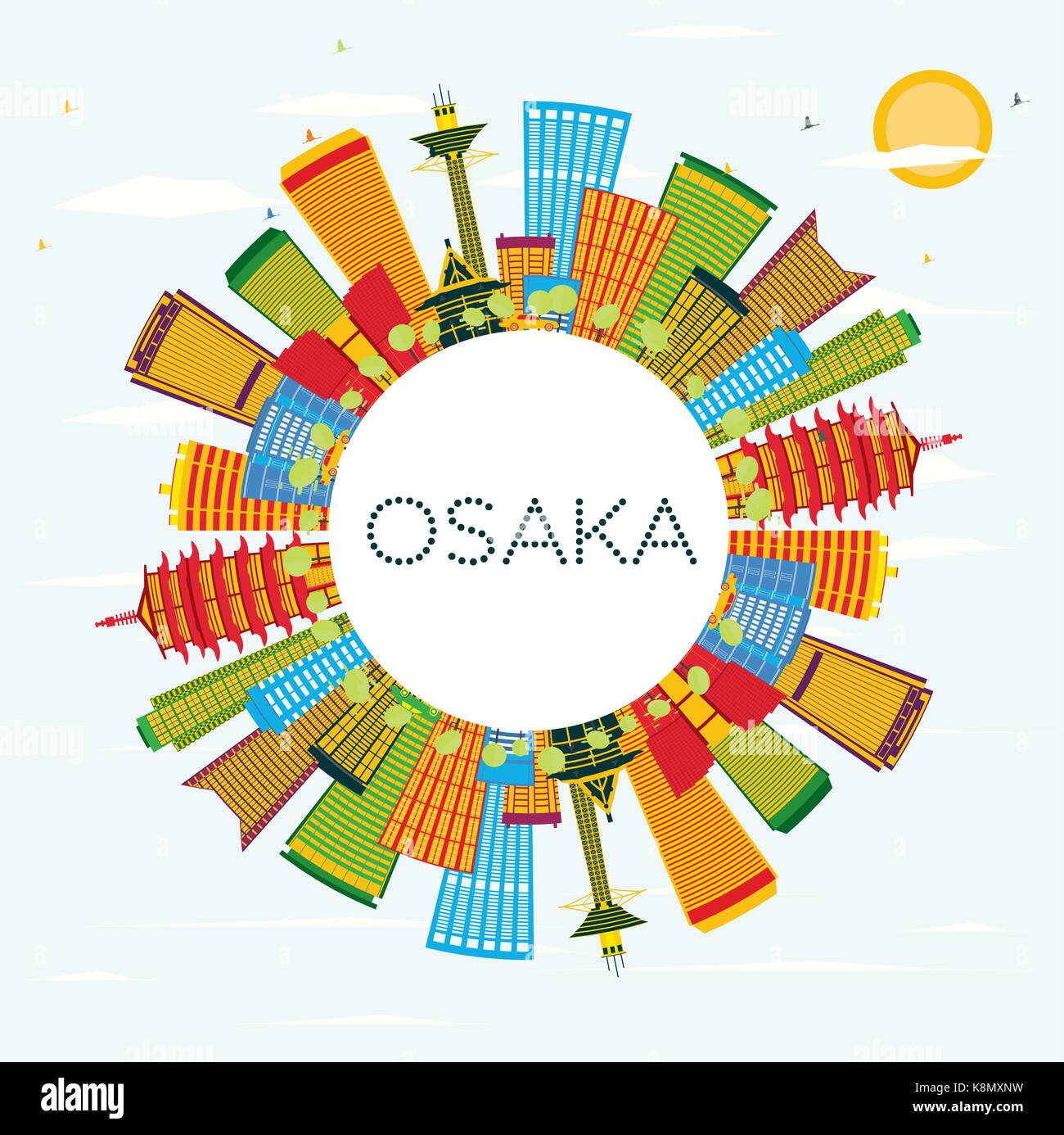 Panorama of osaka Stock Vector Images - Alamy
