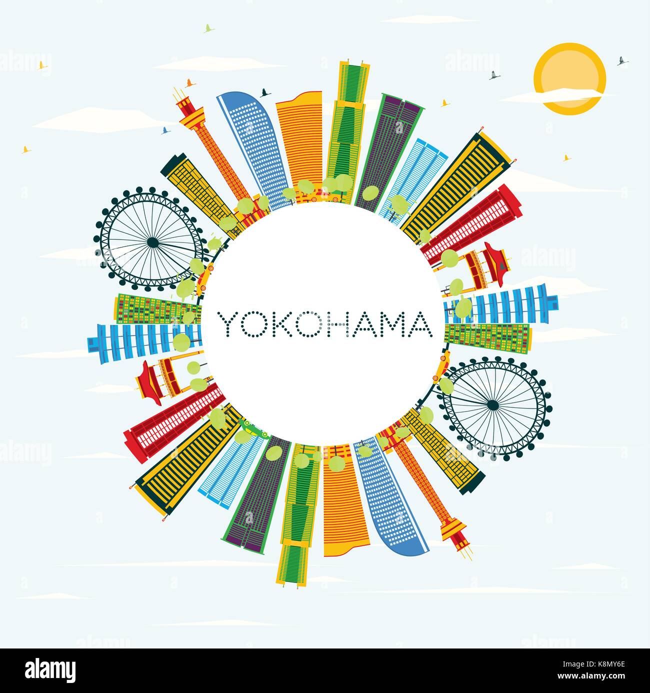 Yokohama japan skyline Stock Vector Images - Alamy
