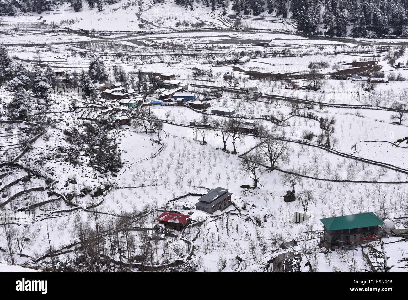 Sangla valley in winter, Kinnaur Himalayas, Himachal Pradesh, India ...