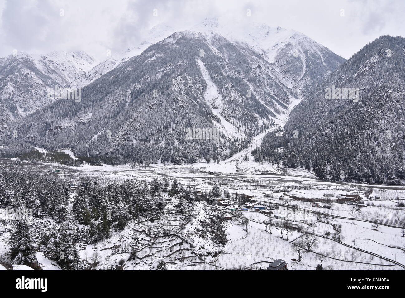 Sangla valley in winter, Kinnaur Himalayas, Himachal Pradesh, India ...