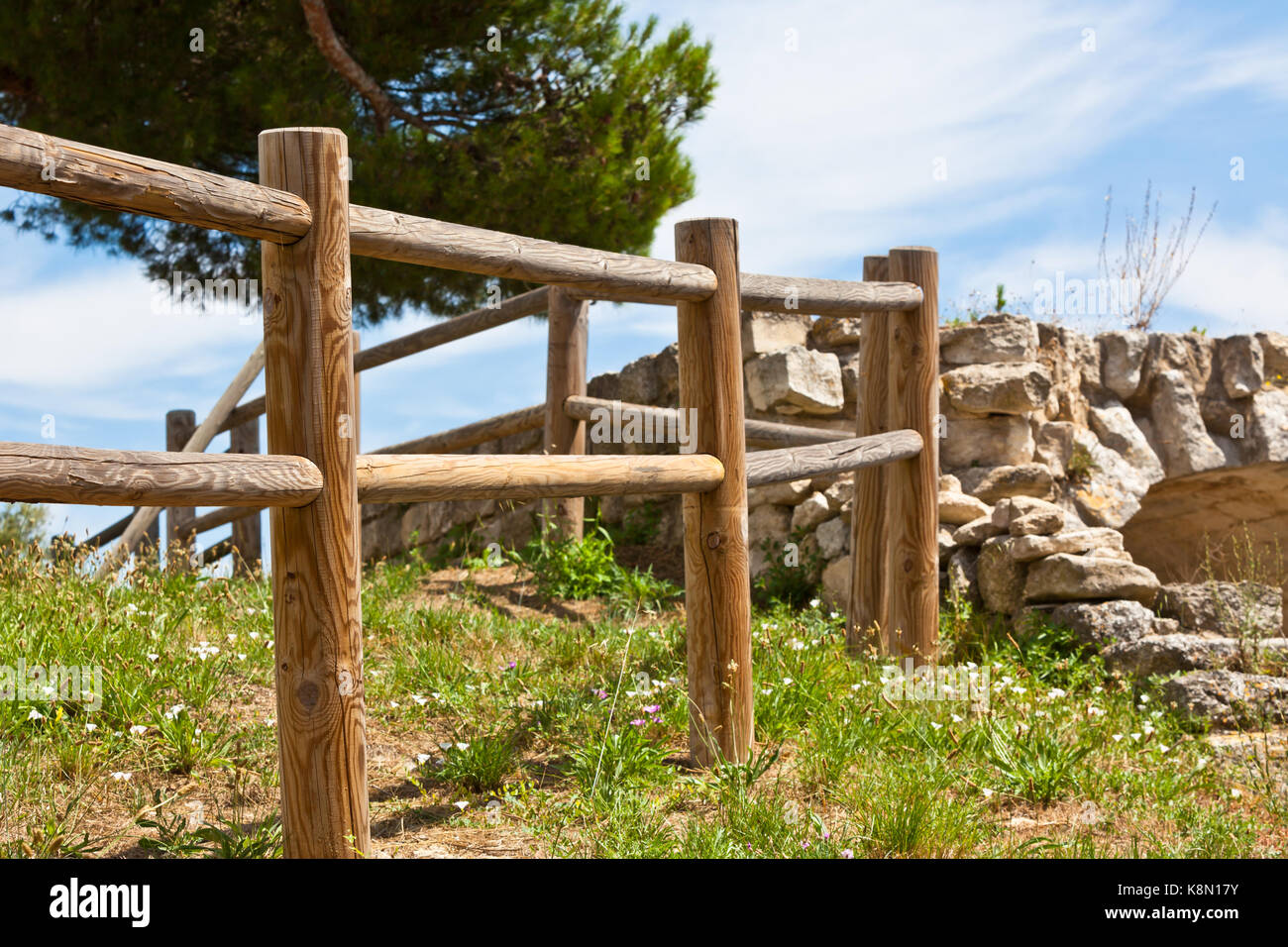 Wooden fence in a village Stock Photo - Alamy