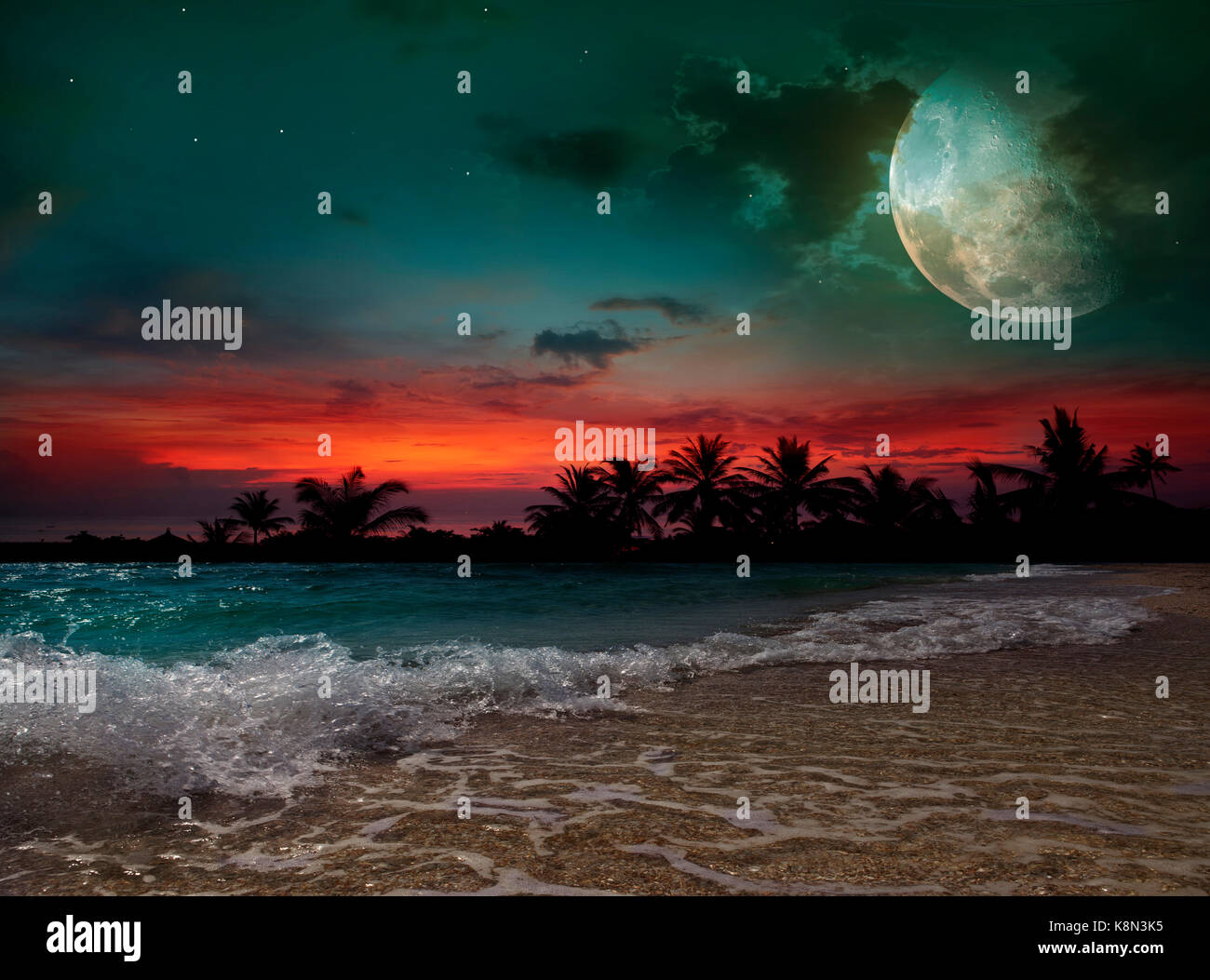 Fantastic evening on the beach Stock Photo - Alamy