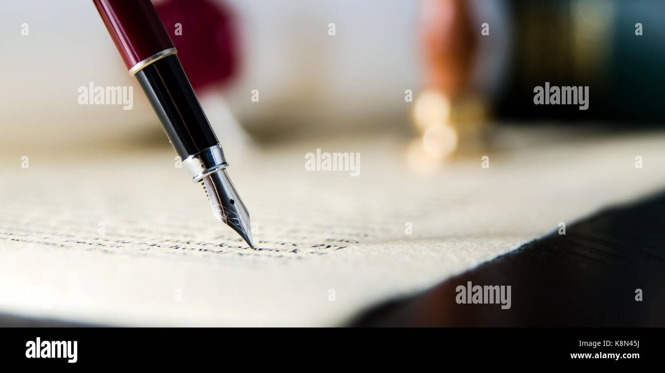 Law background theme. Fountain pen and handmade paper. law lawyer pen ...