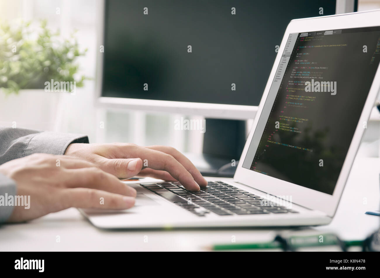Program code monitor hi-res stock photography and images - Alamy