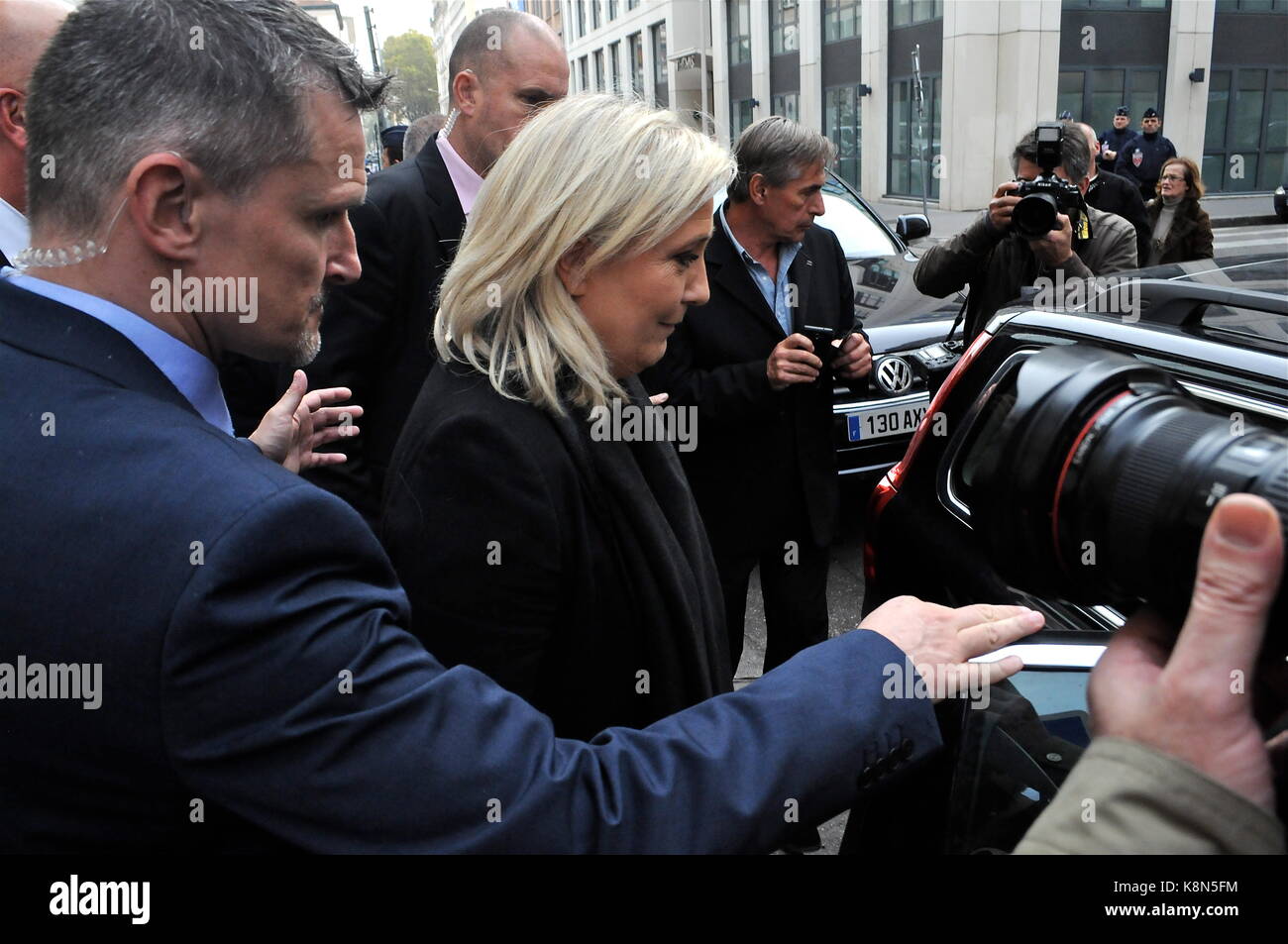 Marine Le Pen appears before Justice Court, Lyon, France Stock Photo ...