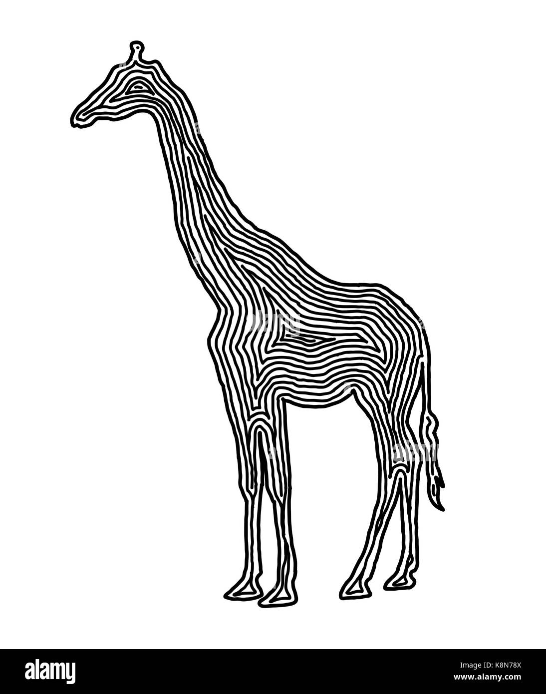 Hand drawn giraffe silhouette illustration hi-res stock photography and ...