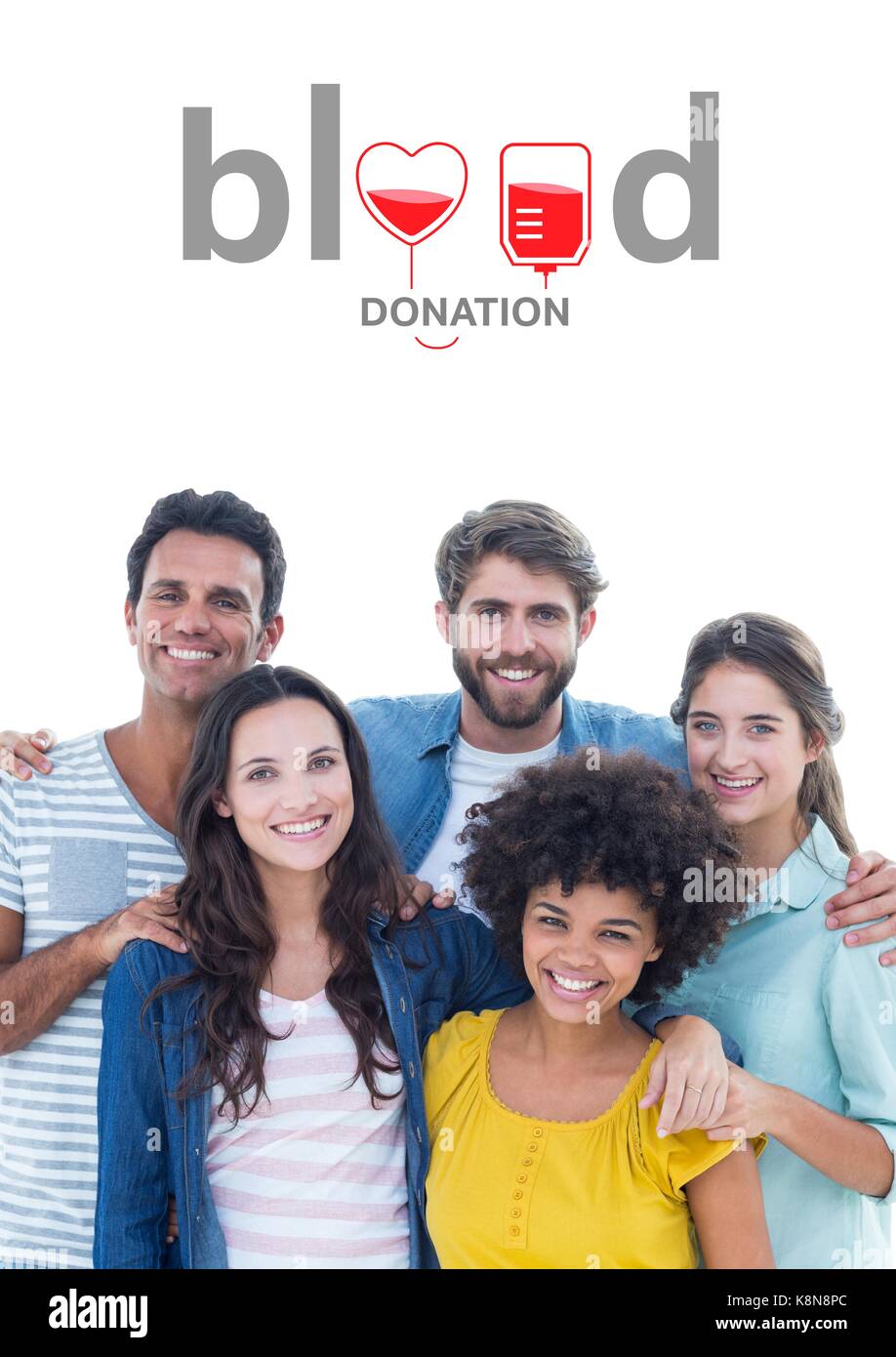 Digital composite of Group of people and blood donation concept Stock ...