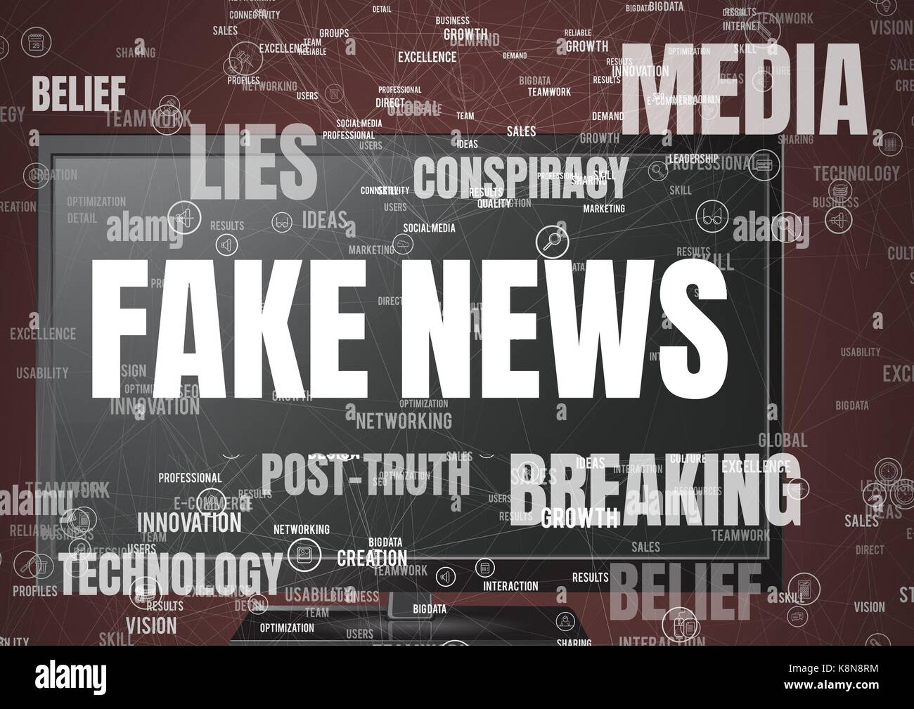 Digital composite of Fake news text with televsion Stock Photo - Alamy