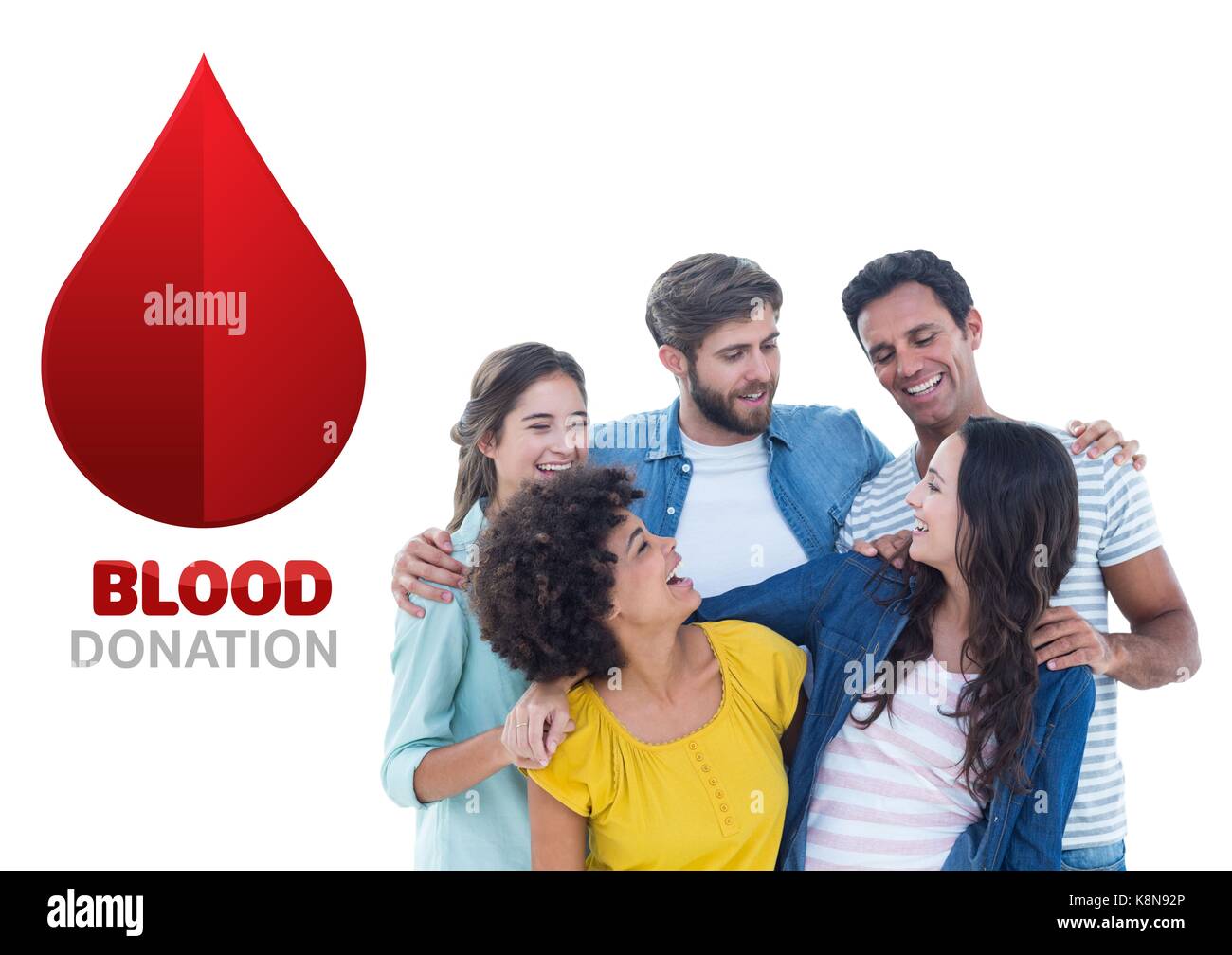 Digital composite of Group of people and blood donation concept Stock ...