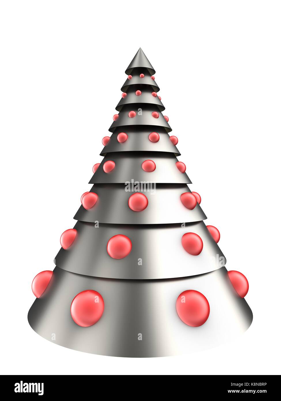 3d illustration of metal Christmas tree over white background Stock ...