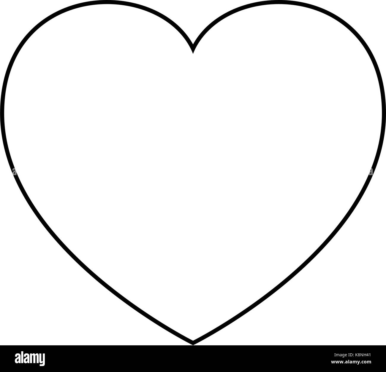human heart, silhouette, outline love design. Vector illustration ...