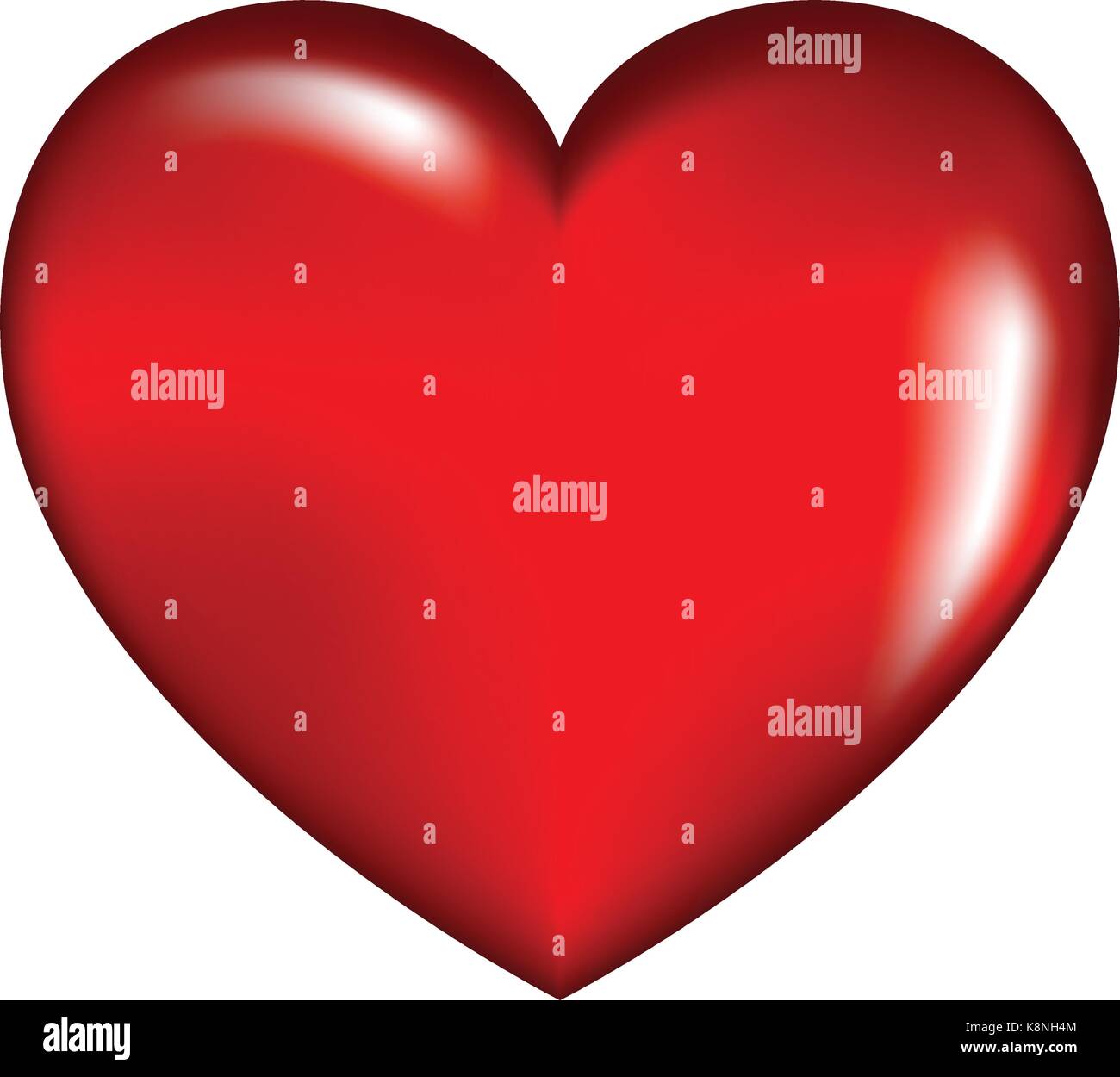 human heart, red love design. Vector illustration isolated on white ...