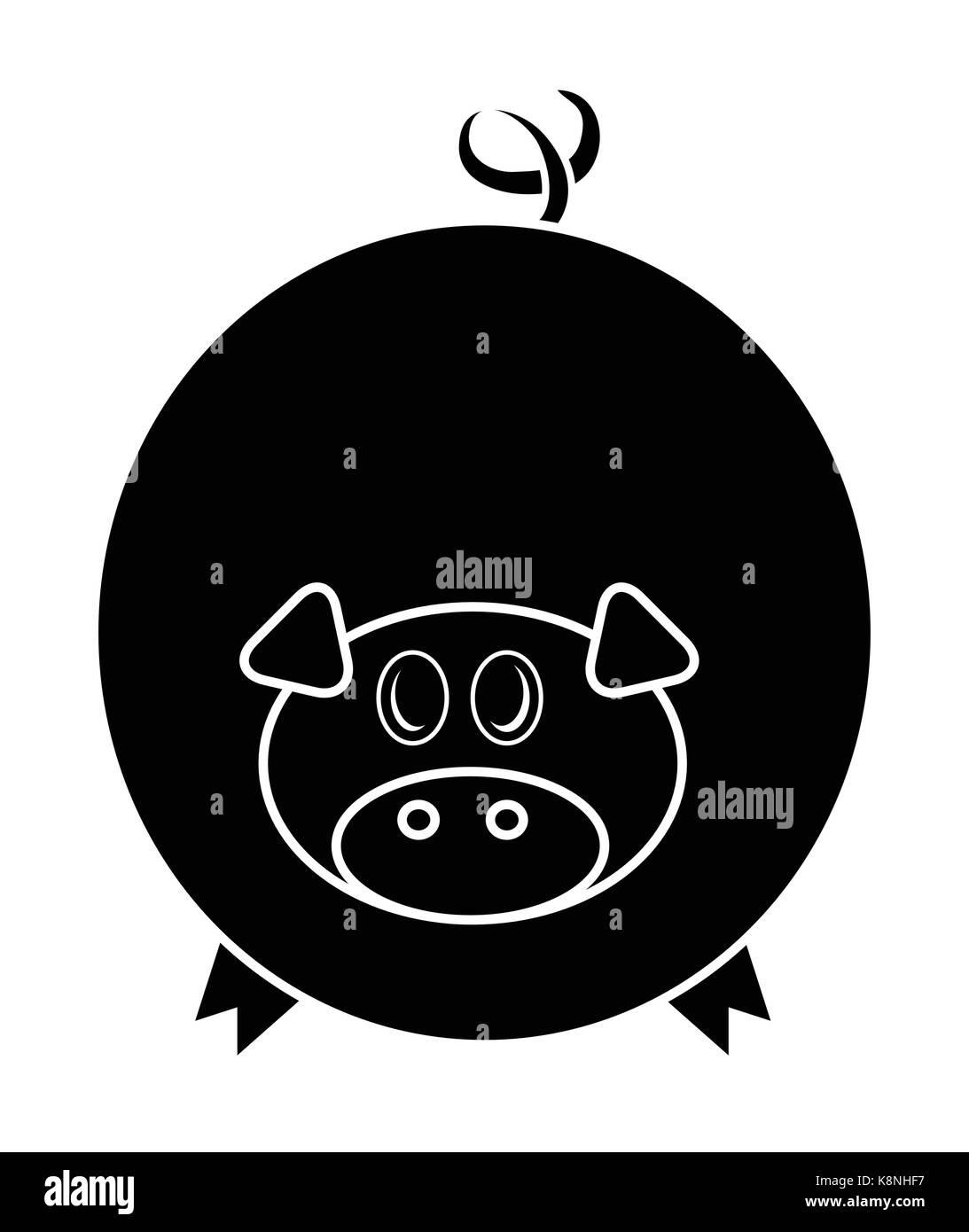 Cartoon pig vector symbol icon design. Cute animal illustration ...