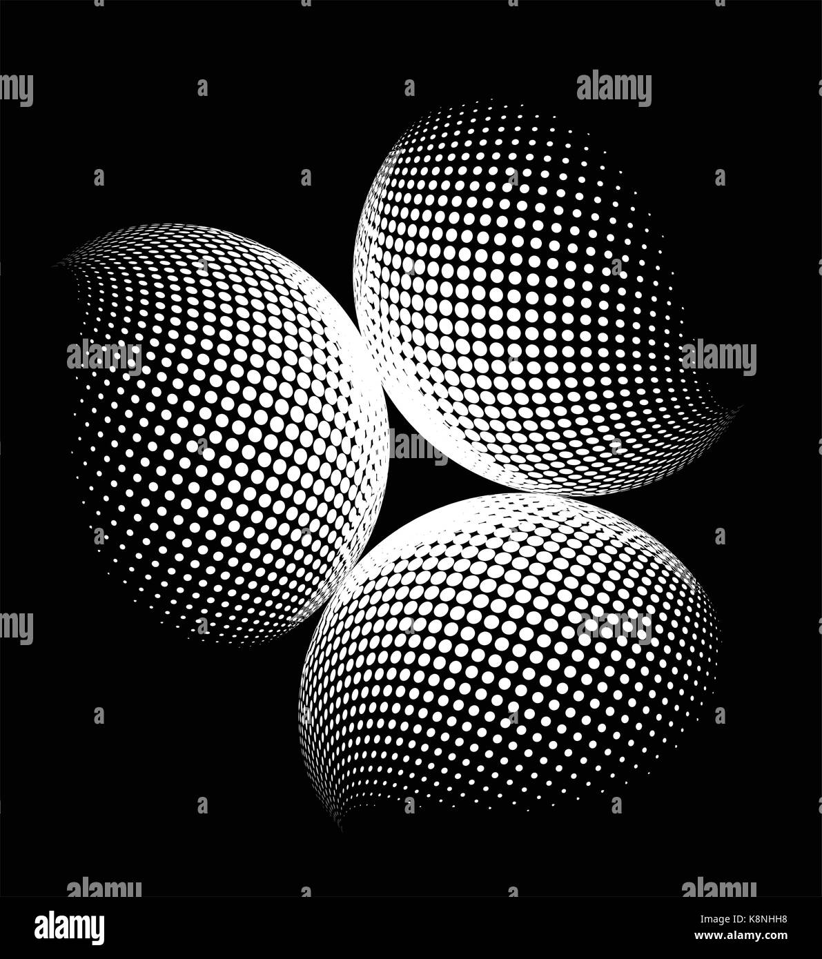 halftone globe, sphere vector logo symbol, icon, design. abstract ...