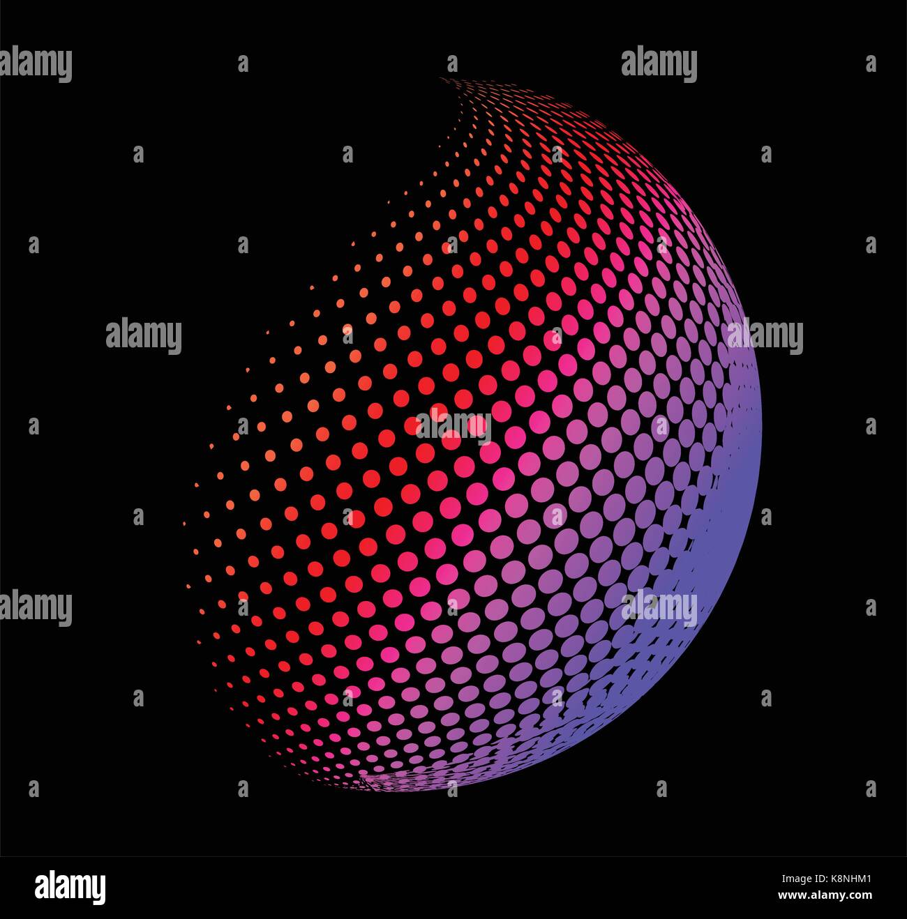 halftone globe, sphere vector logo symbol, icon, design. abstract ...