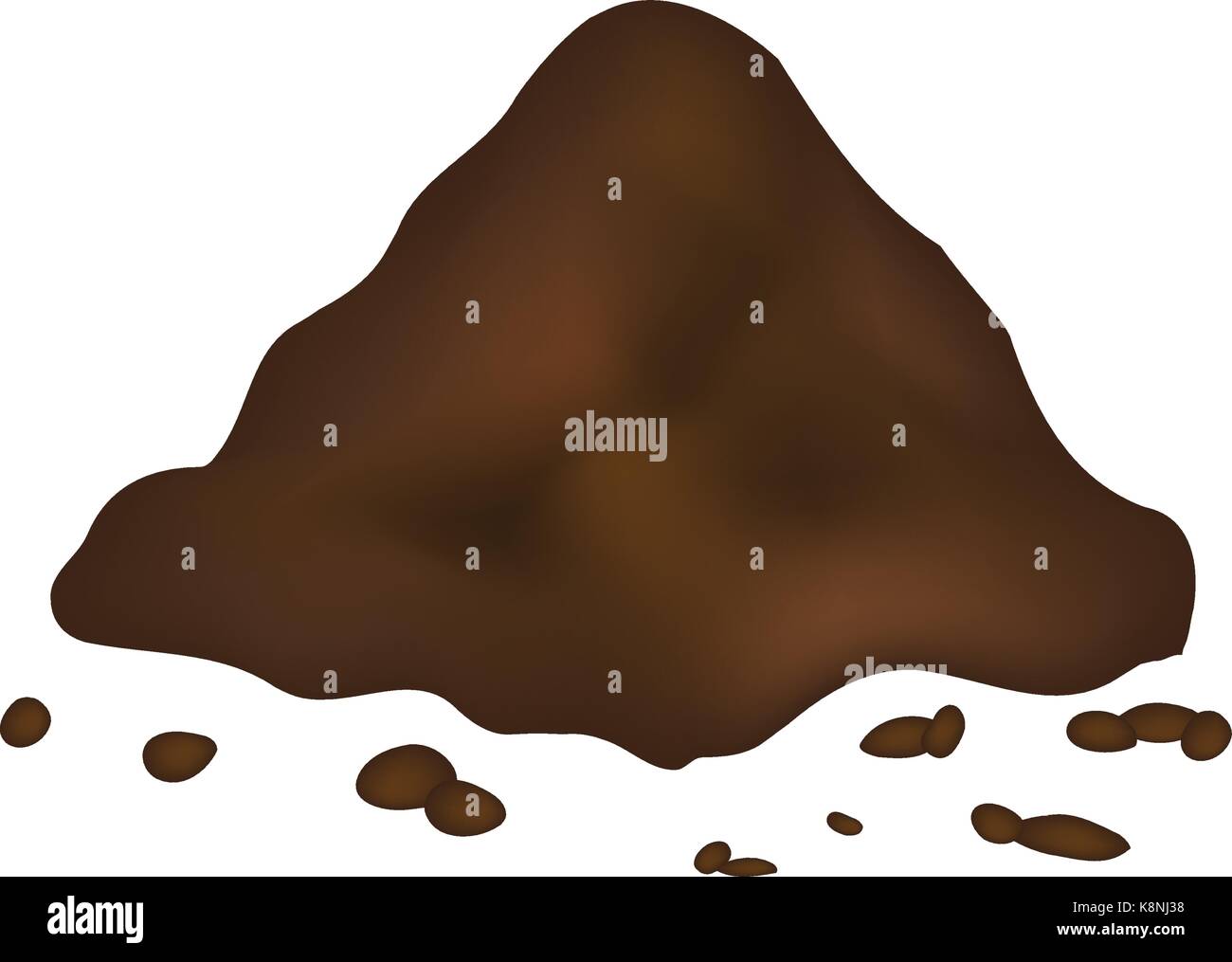 Pile of ground, heap of soil - vector illustration isolated on white ...