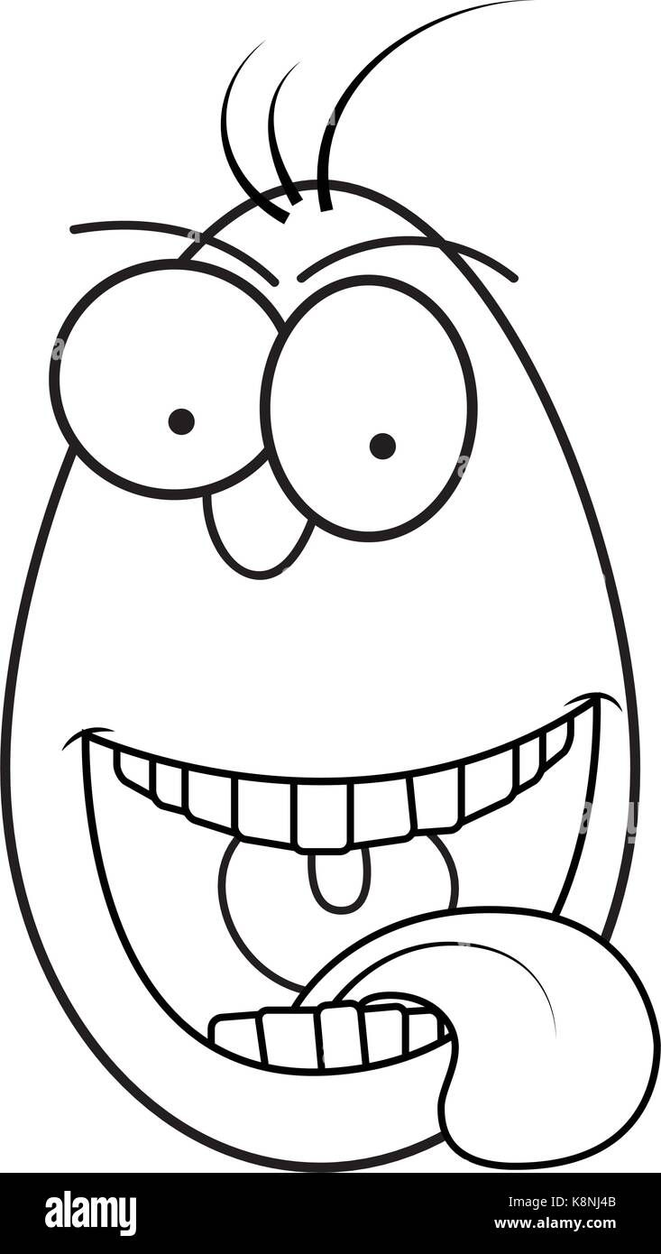 Crazy Easter egg with tongue vector symbol , icon design. Spring ...