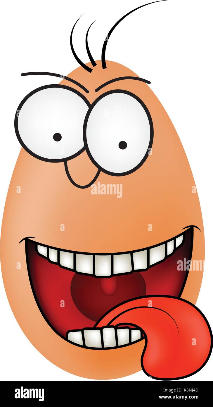 Crazy Easter egg with tongue vector symbol , icon design. Spring ...