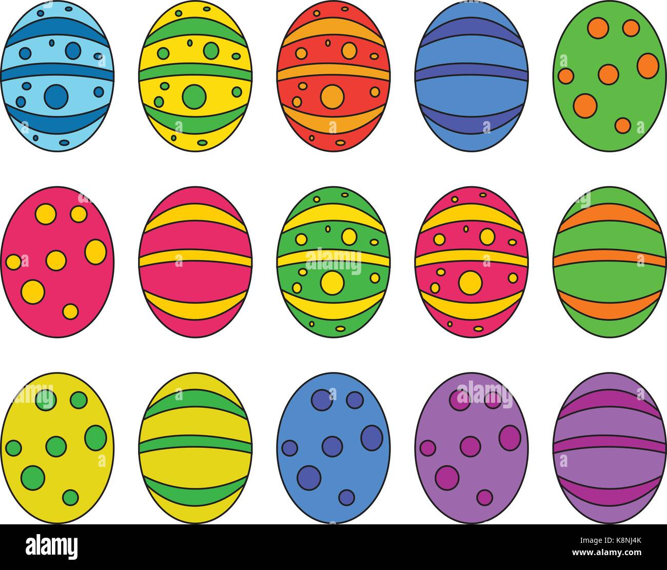 Easter egg set vector symbol , icon design. Spring illustration ...