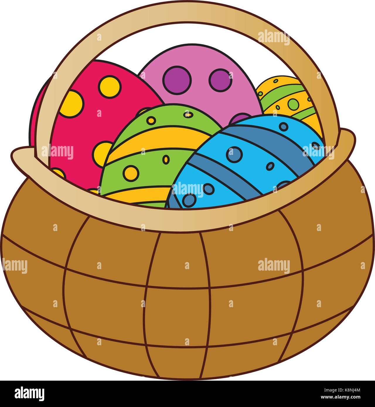 Easter basket with egg vector symbol , icon design. Spring illustration ...