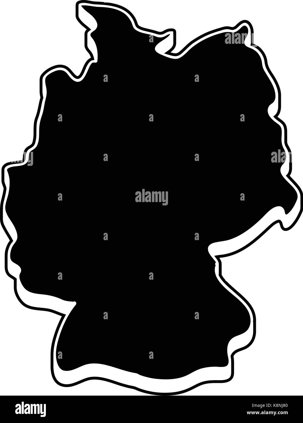Germany map vector symbol icon design. silhouette illustration isolated ...
