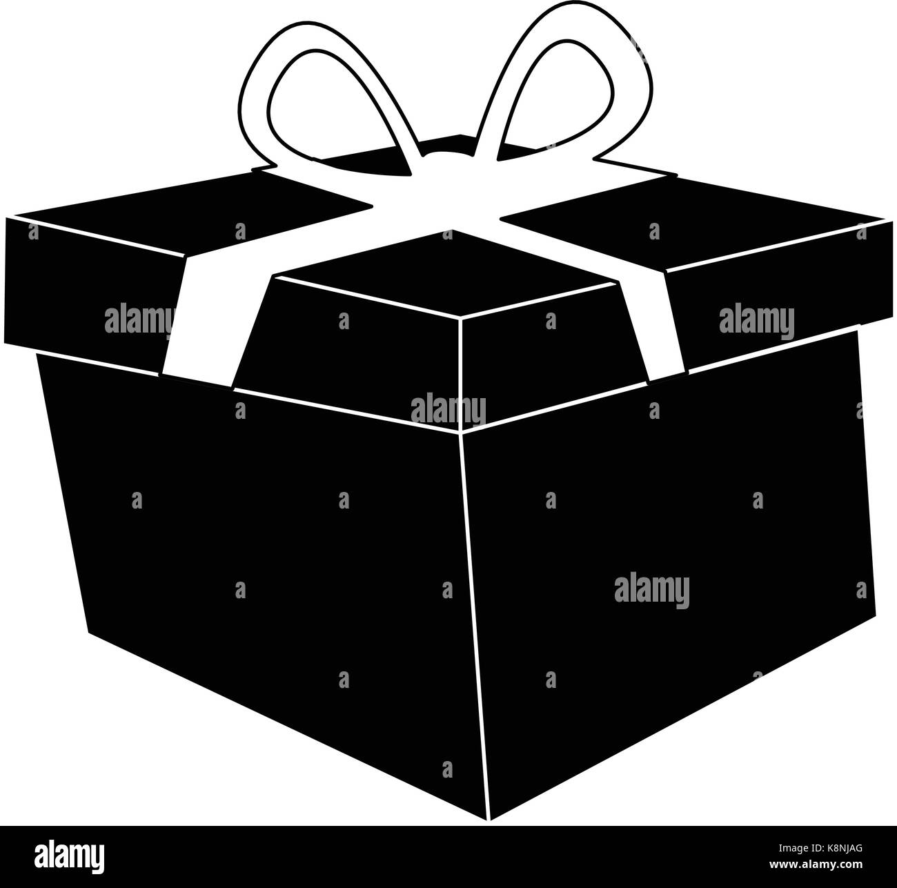 christmas box, gift icon silhouette, symbol, design. vector ...