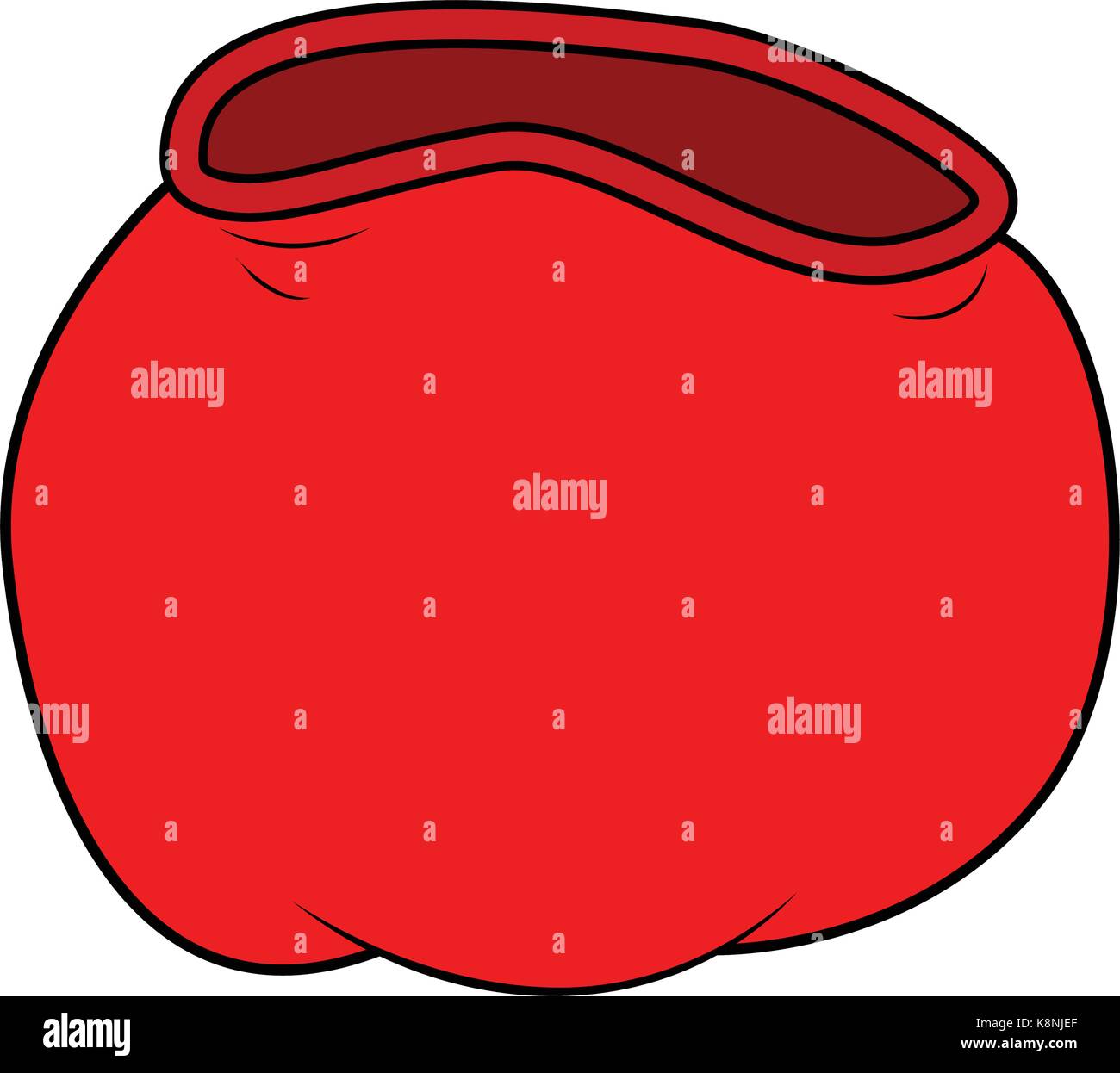 Santa bag, Christmas empty sack icon, symbol, design. Winter vector ...