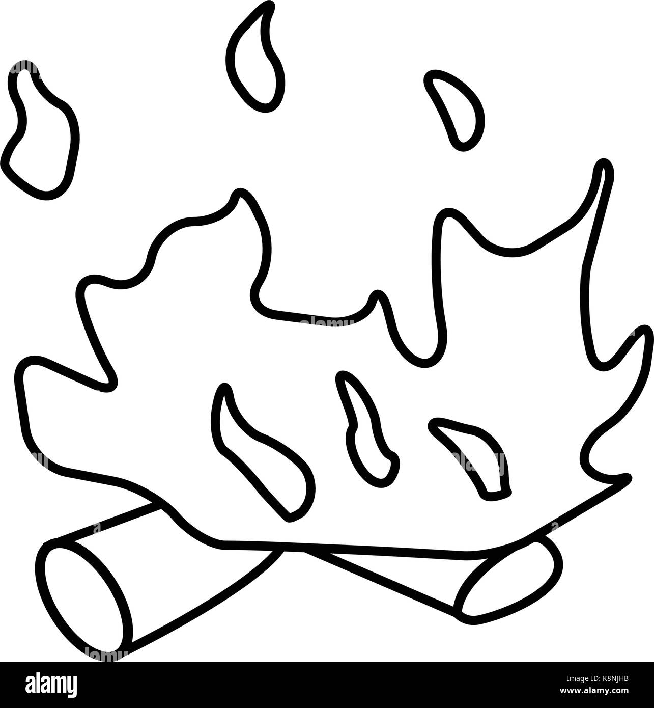 Fire Log Coloring Page
