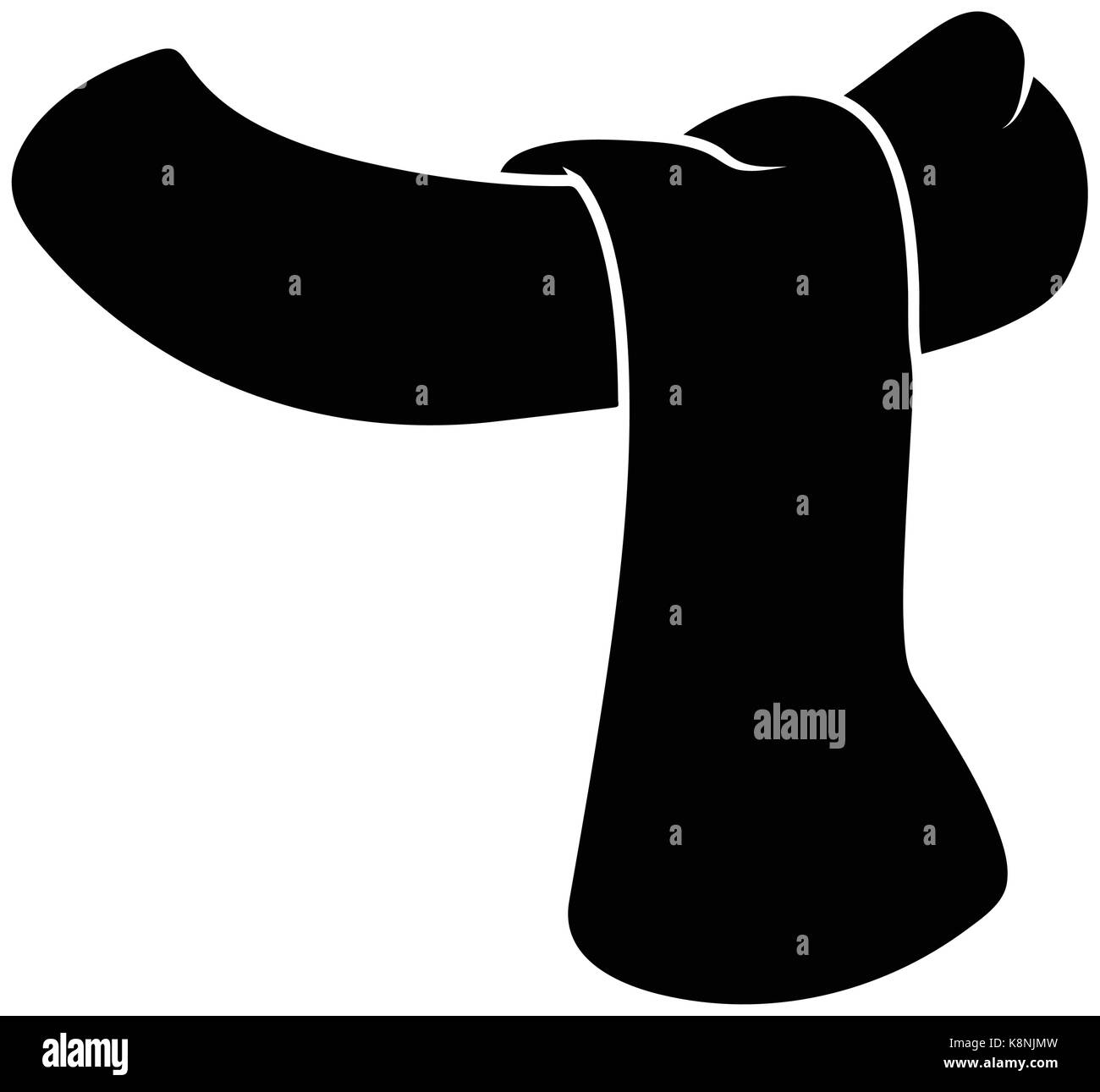 Scarf silhouette winter symbol, design. vector illustration isolated on ...