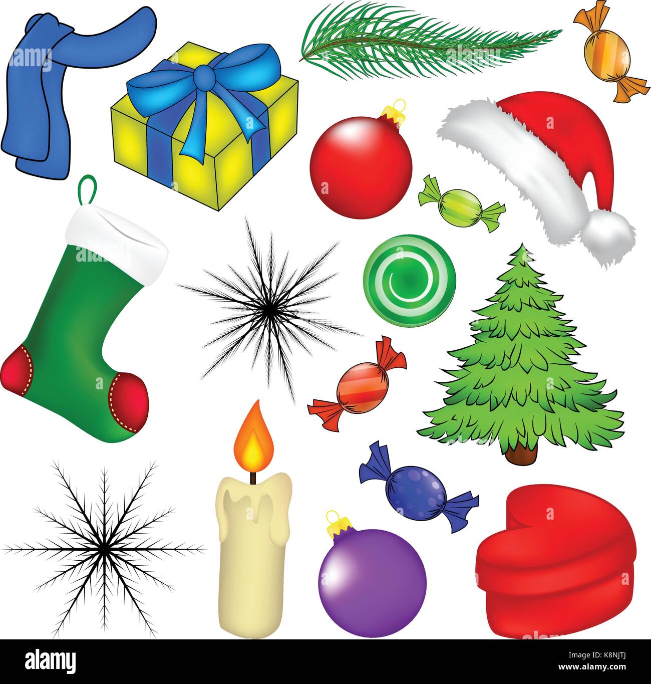 Christmas vector symbol set, icon design. Winter illustration isolated ...