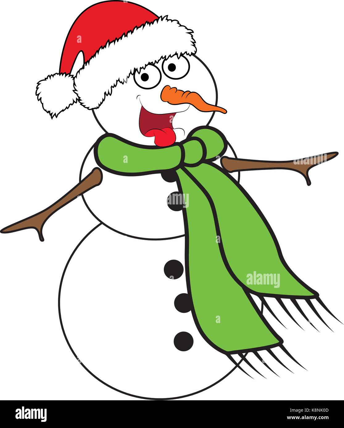 Christmas snowman cartoon design for card. Winter icon, symbol vector ...
