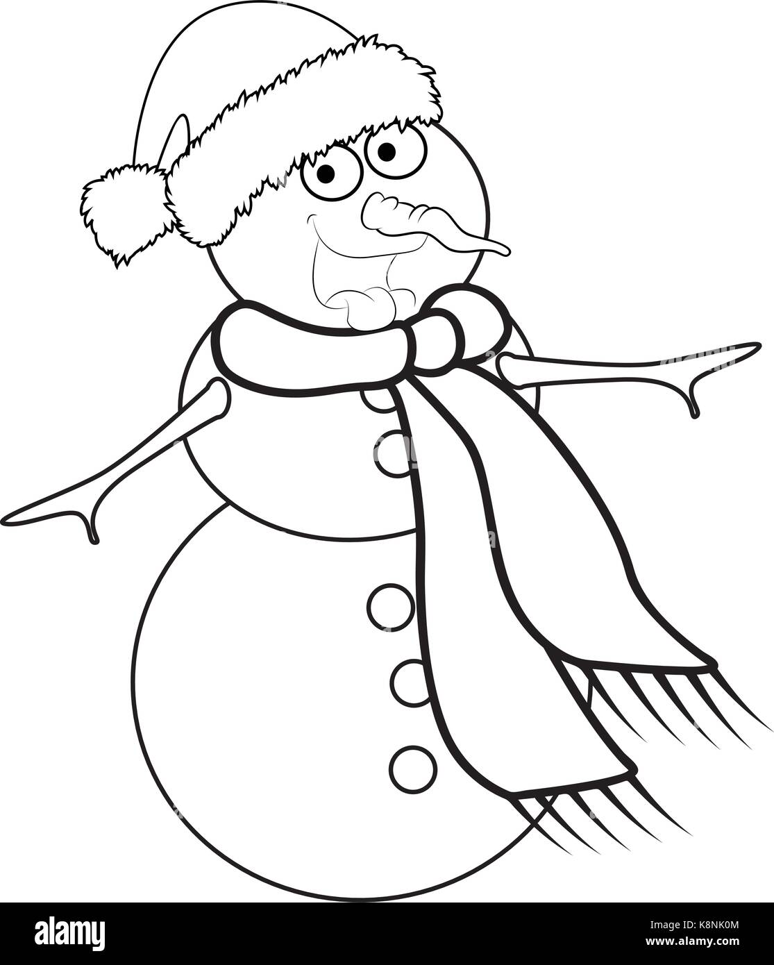Snowman icon on white Black and White Stock Photos & Images - Alamy