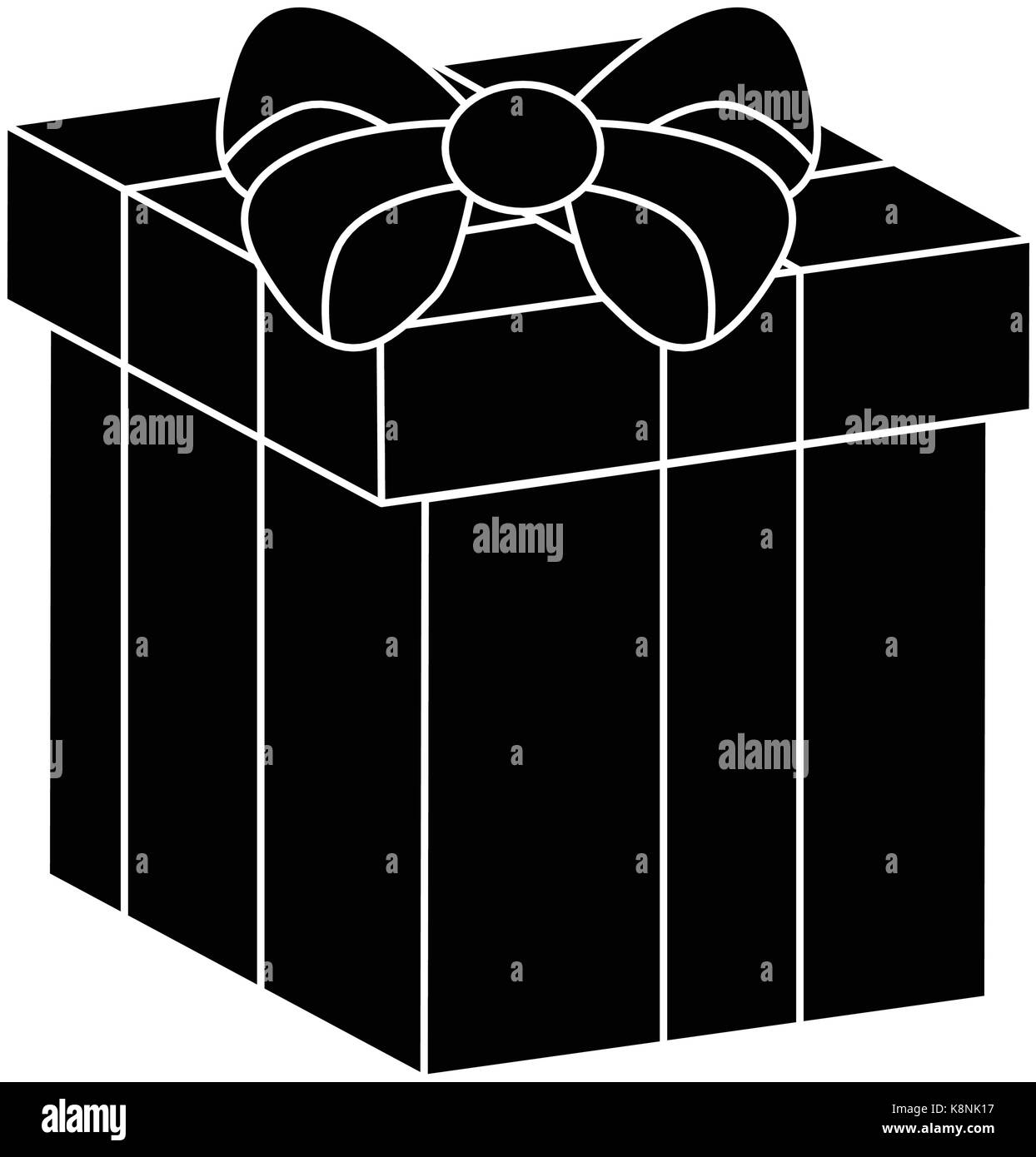 christmas box, gift icon silhouette, symbol, design. vector ...