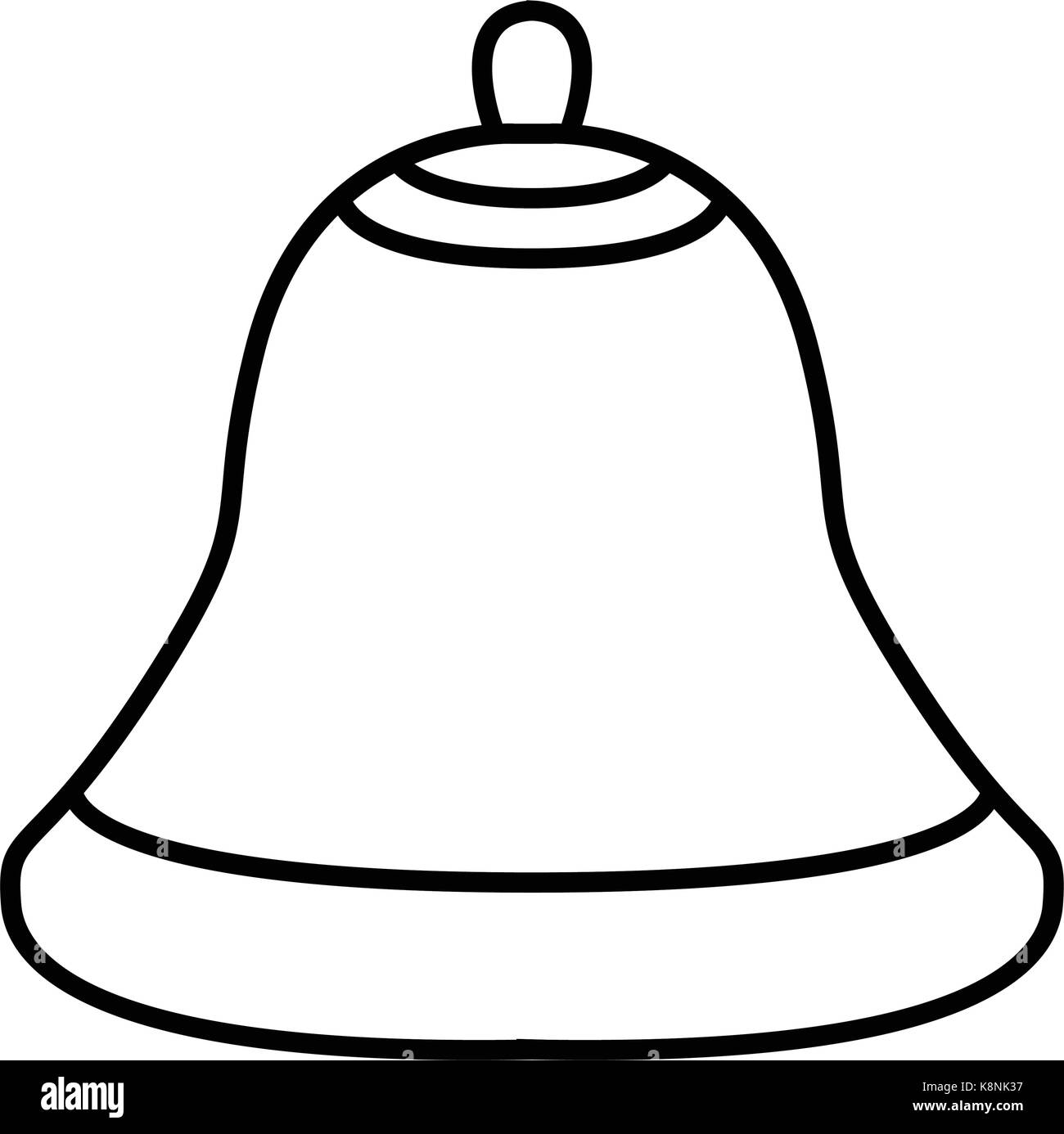 Christmas bell silhouette, cartoon design for card, icon, symbol ...