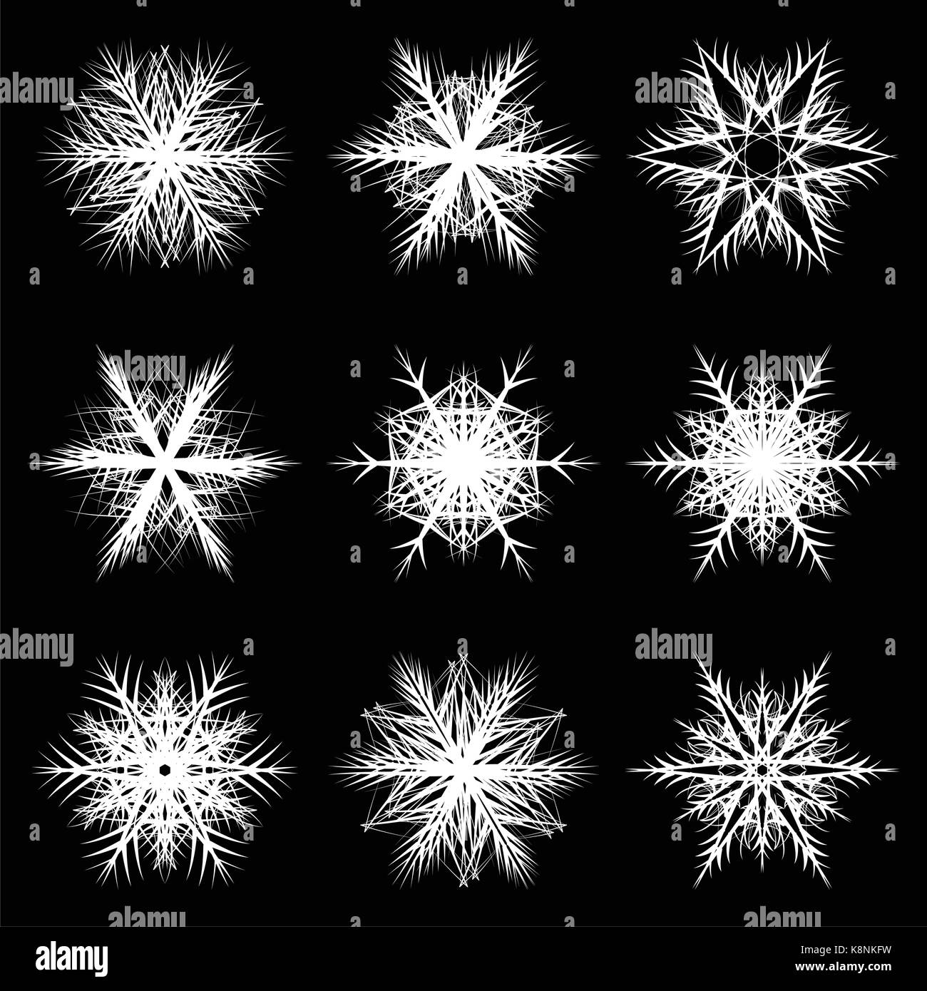 Snow flakes icon vector Black and White Stock Photos & Images - Alamy