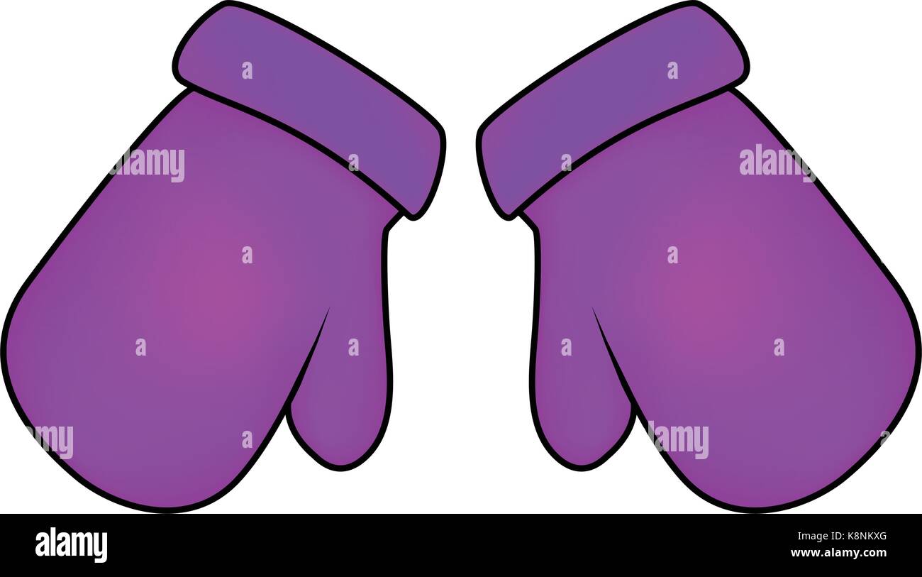 Pair warm mittens icon cartoon hi-res stock photography and images - Alamy