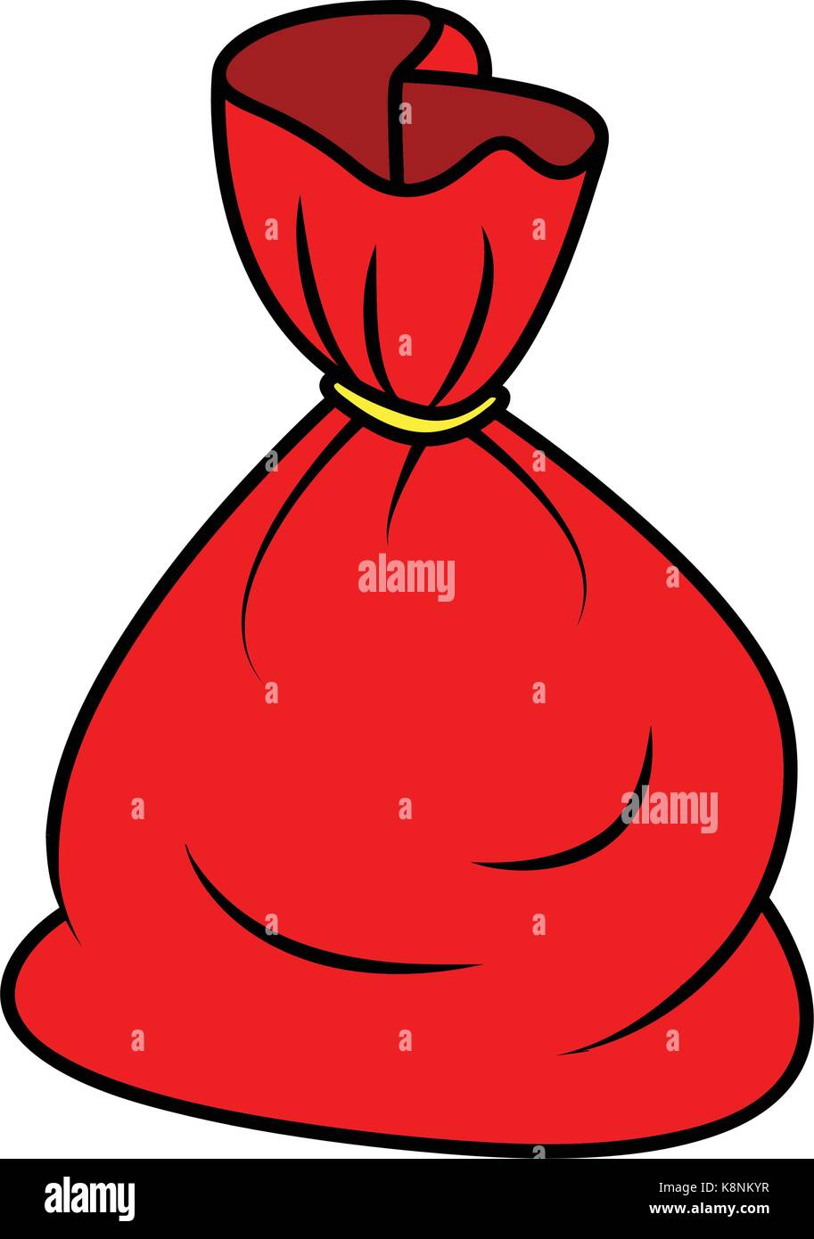 Santa bag, Christmas empty sack icon, symbol, design. Winter vector ...