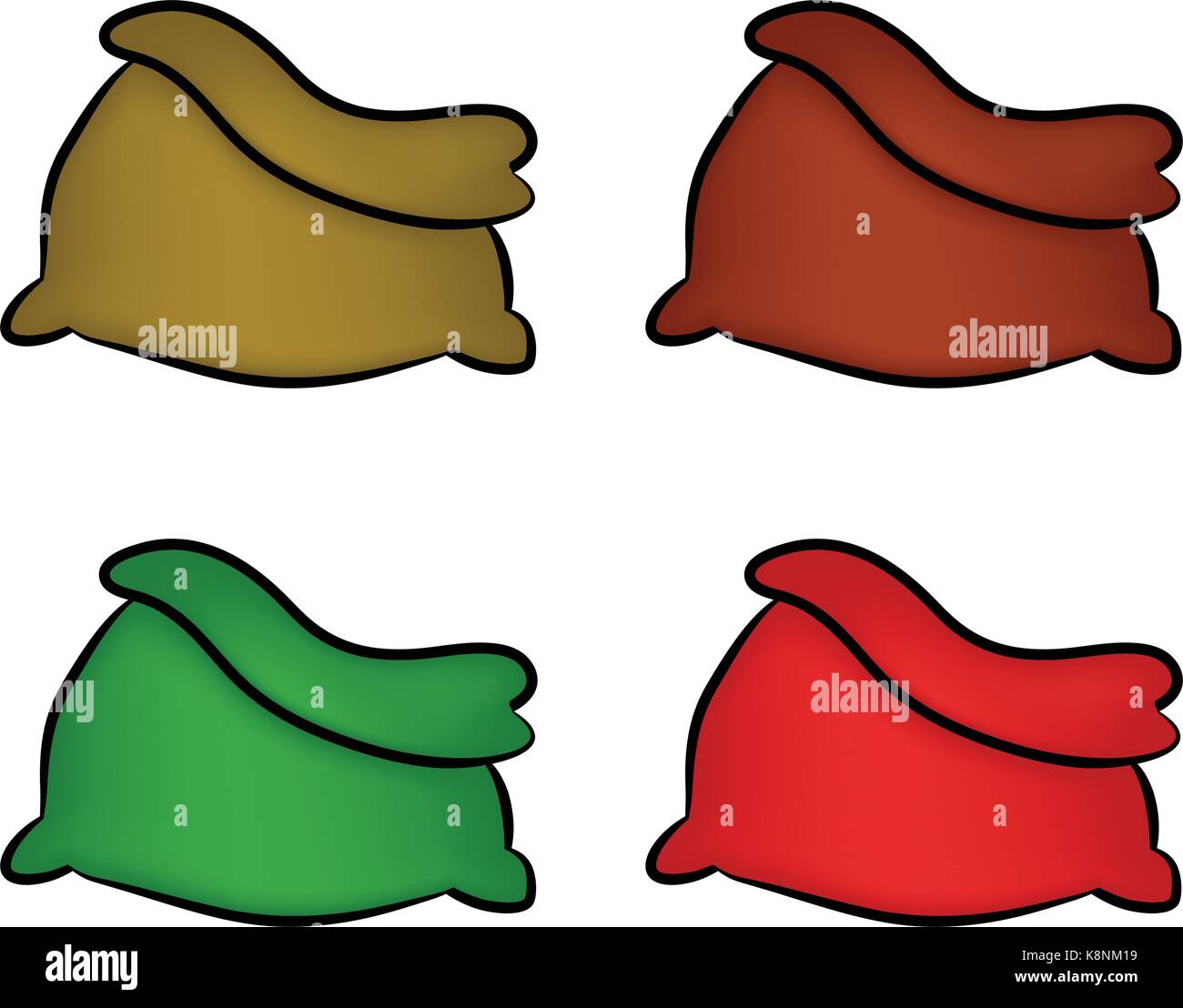 Santa, money bag, Christmas empty sack icon set , symbol, design ...